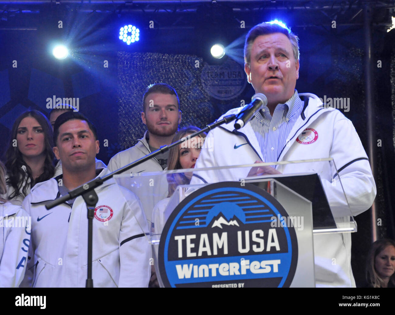 Times Square, New York, NY. Team USA teammates participated in the 100 ...