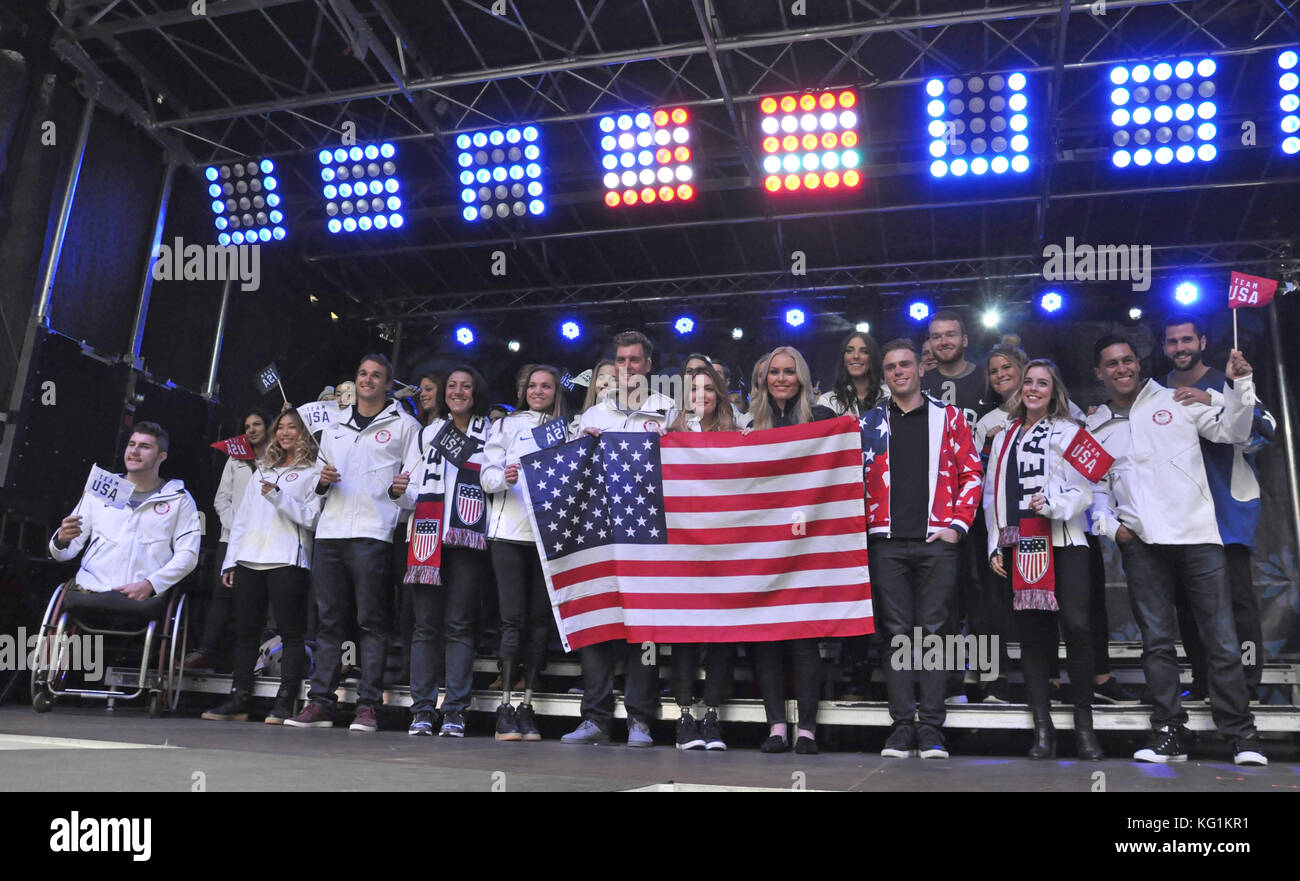 Times Square, New York, NY. Team USA teammates participated in the 100 ...