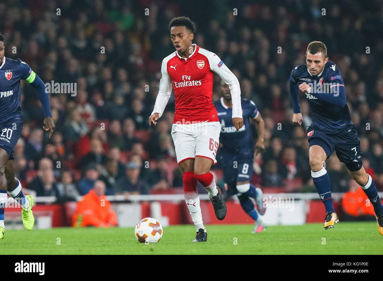 London, UK. 2nd Nov, 2017. Joe Willock (Arsenal) Football/Soccer : Joe ...