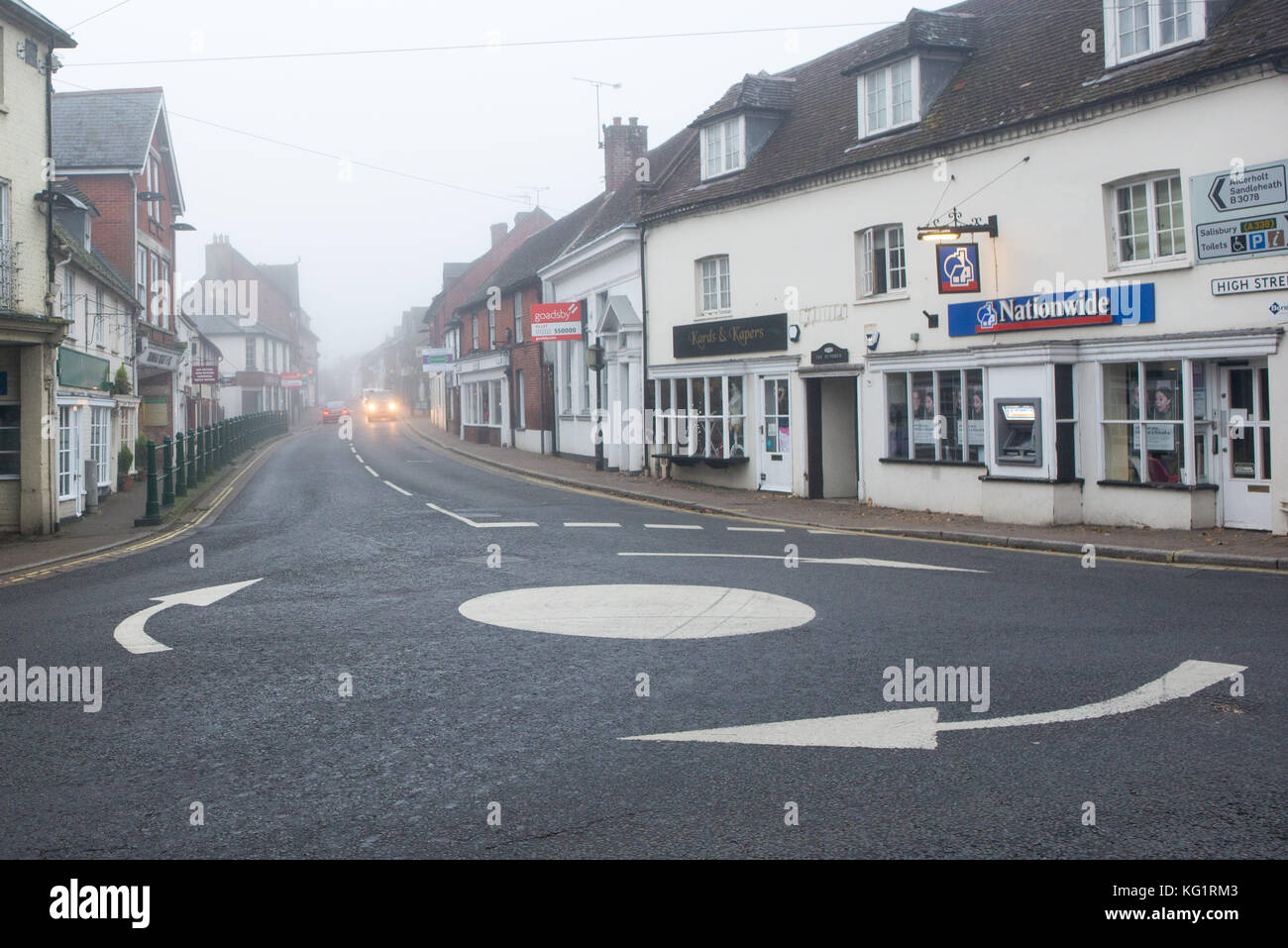 Mini roundabout in a town centre Stock Photo - Alamy