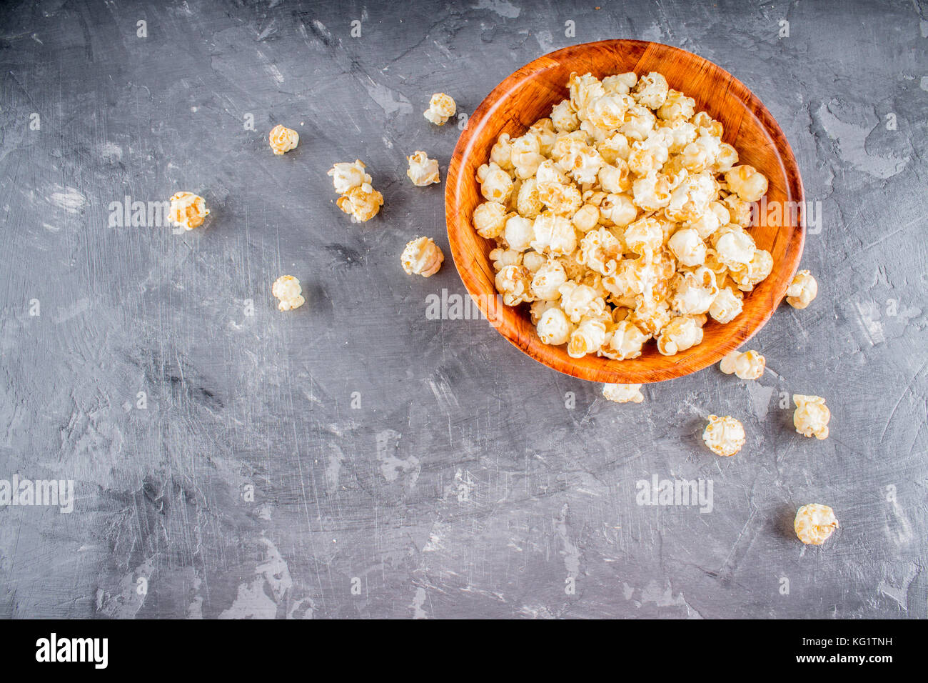 popcorn on a gray background Stock Photo - Alamy