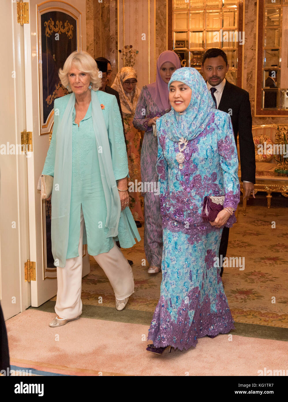 The Duchess of Cornwall with Her Majesty Raja Isteri during her visit ...