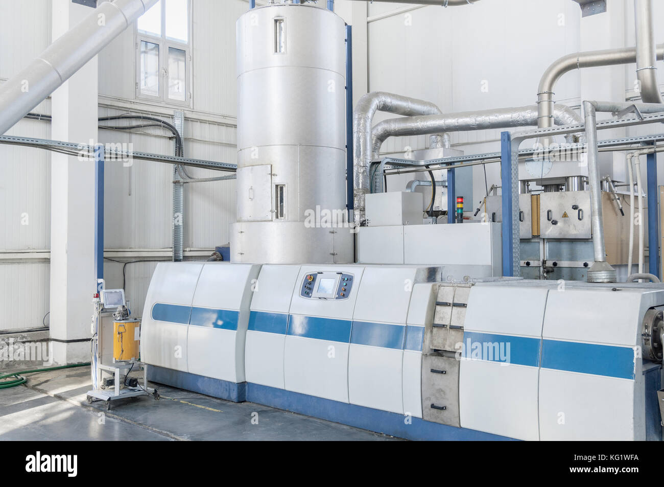 in the workshop machines for processing and manufacturing of plastic ...