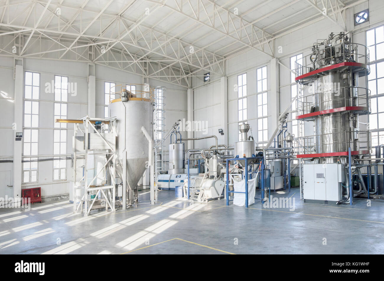 in the workshop machines for processing and manufacturing of plastic ...