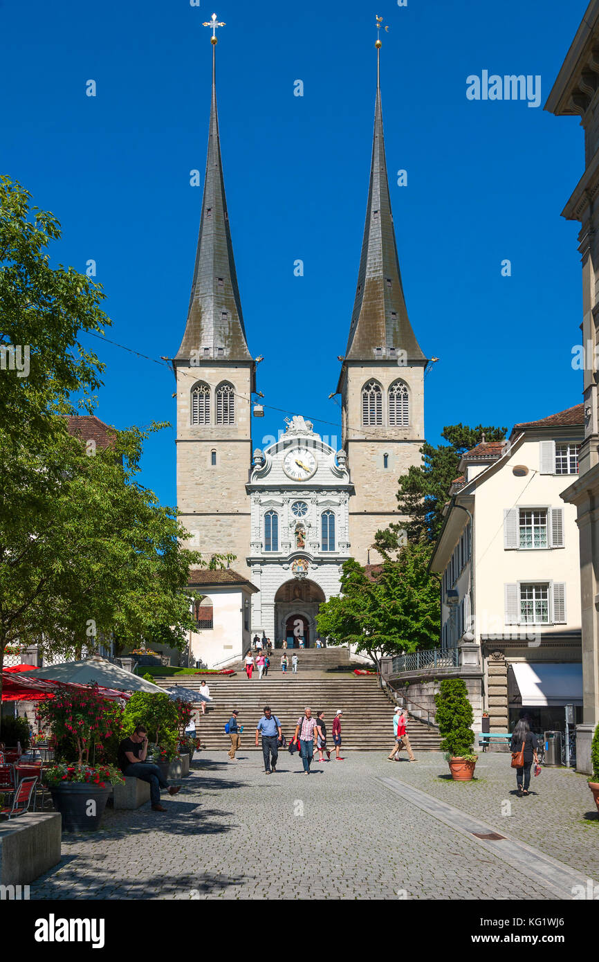 Luzern, Schweiz : Hofkirche St. Leodegar Stock Photo - Alamy