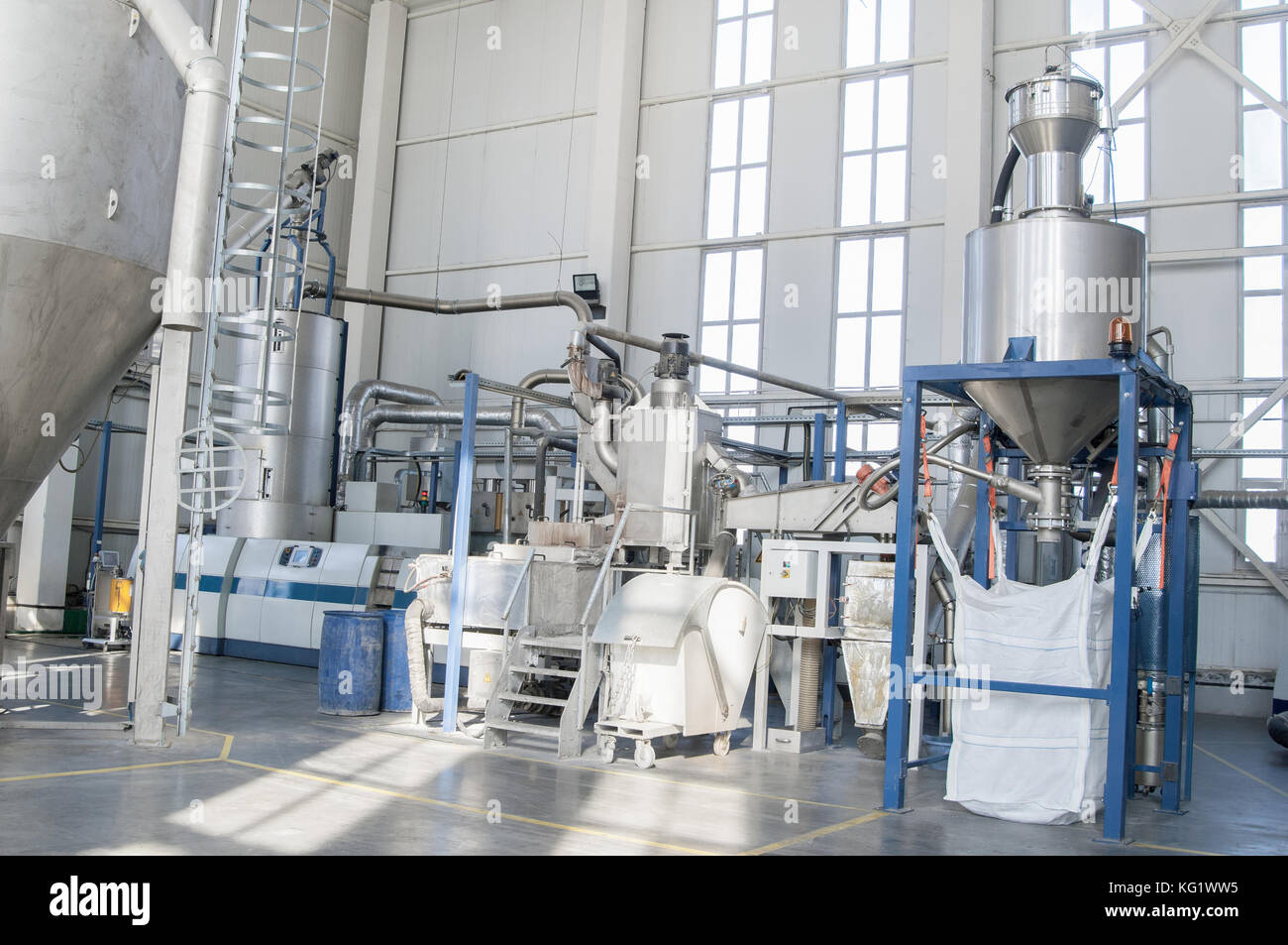 in the workshop machines for processing and manufacturing of plastic ...