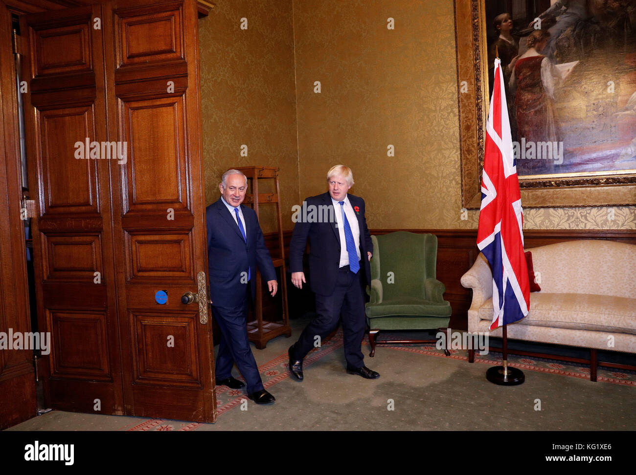Foreign Secretary Boris Johnson (right) with Israeli Prime Minister ...