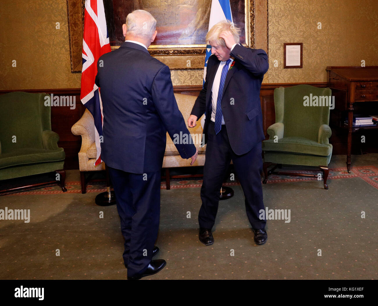 Foreign Secretary Boris Johnson (right) with Israeli Prime Minister ...