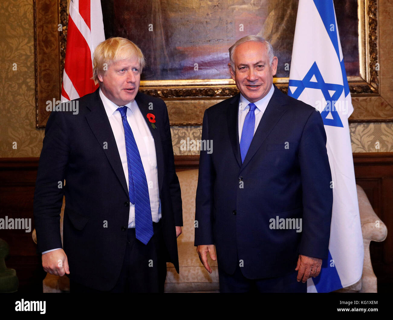 Foreign Secretary Boris Johnson (left) with Israeli Prime Minister ...