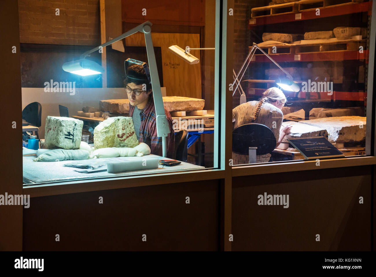 Two young restorer do conservators work ,University of Pennsylvania ...