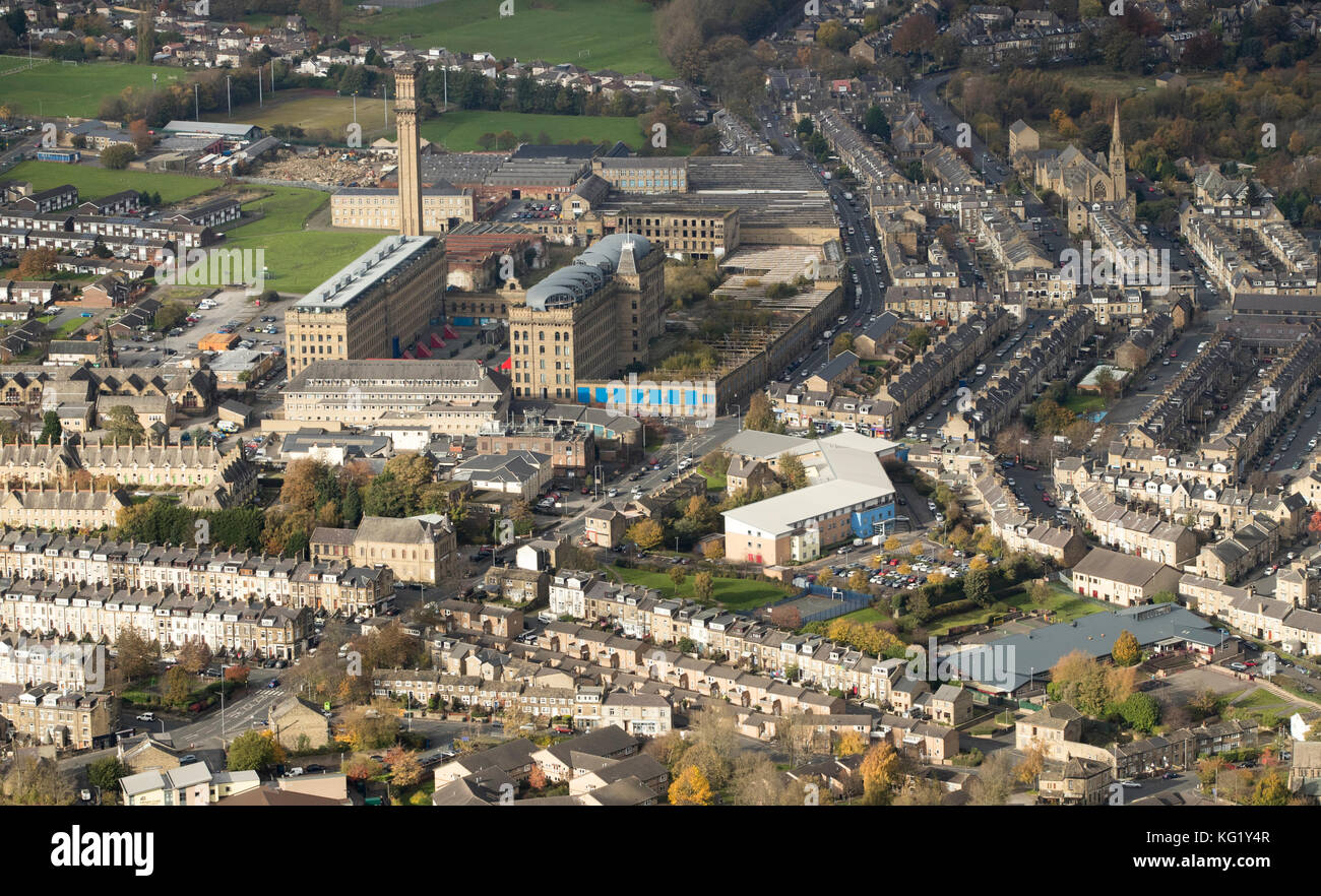 An aerial view showing Lister's Mill (otherwise known as Manningham ...