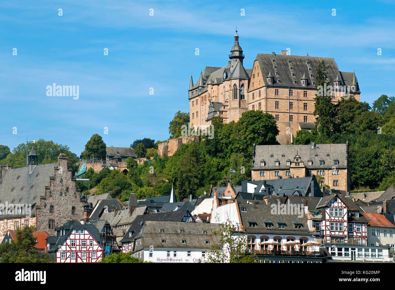Marburg an der Lahn, Hessen : Landgrafenschloss - Oberstadt Stock Photo ...