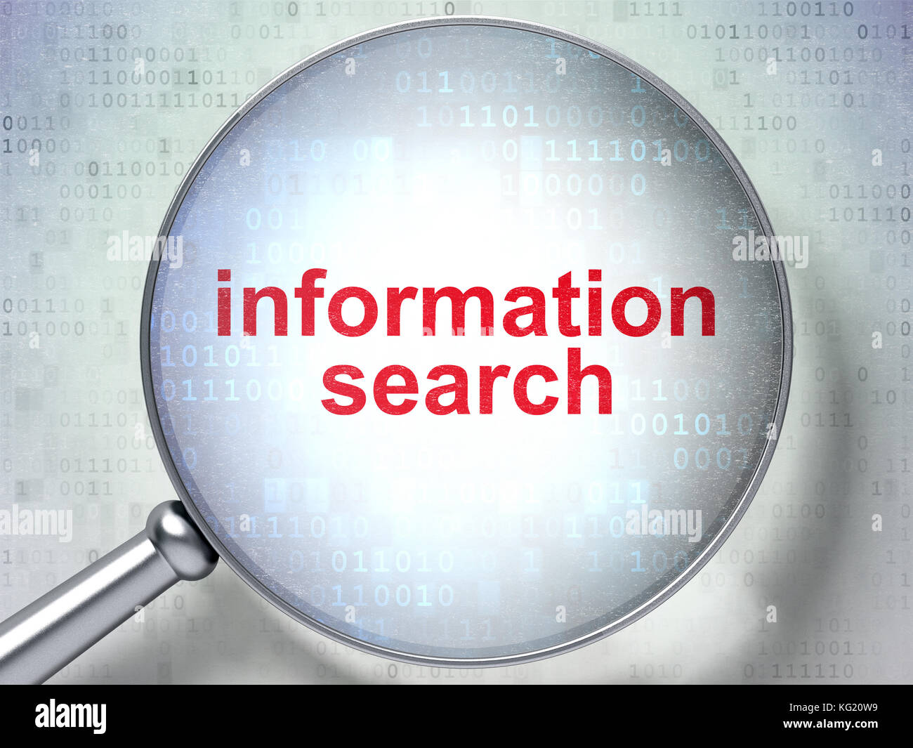 Data concept: Information Search with optical glass Stock Photo - Alamy