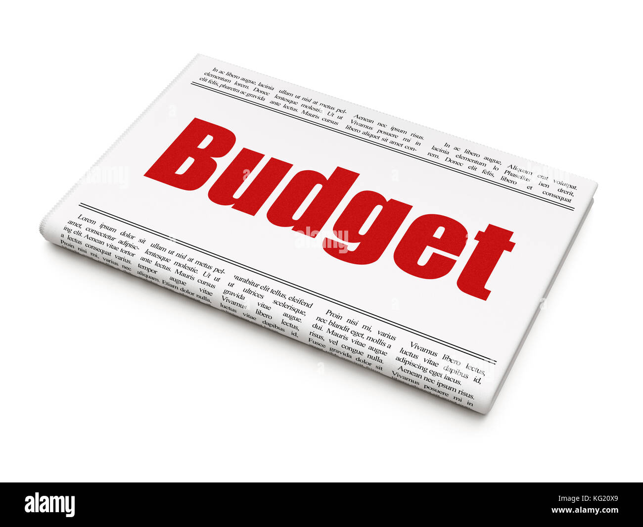 Currency concept: newspaper headline Budget Stock Photo - Alamy