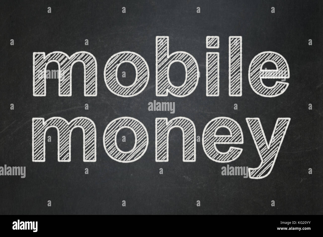 Banking concept: Mobile Money on chalkboard background Stock Photo - Alamy