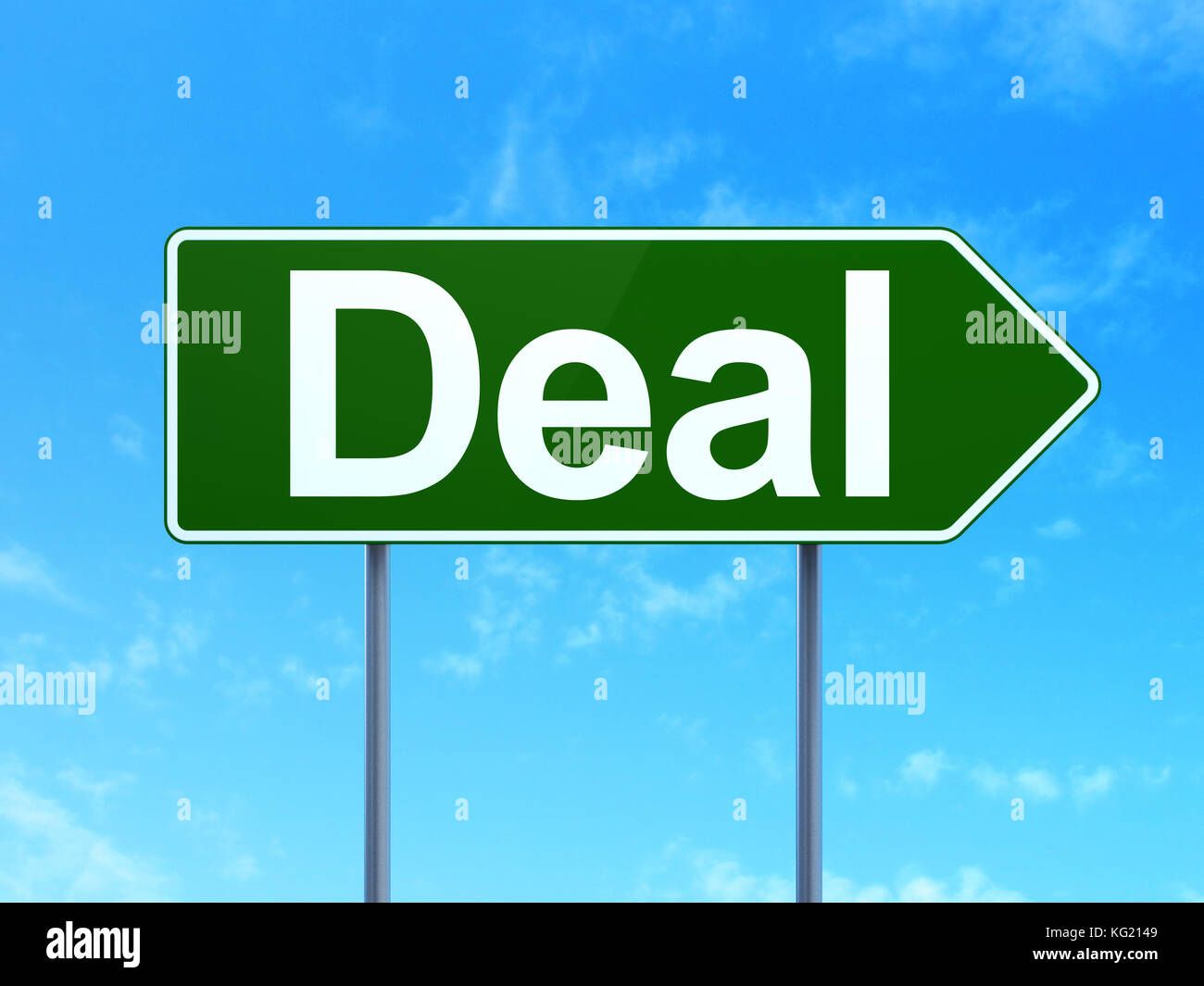 Finance concept: Deal on road sign background Stock Photo - Alamy