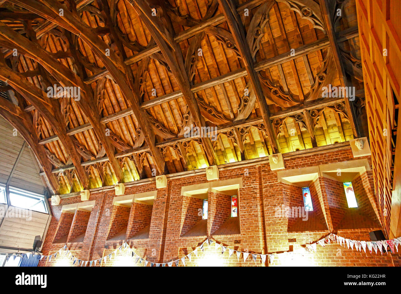 The intricate roof timbers of the former Guesten Hall relocated at ...