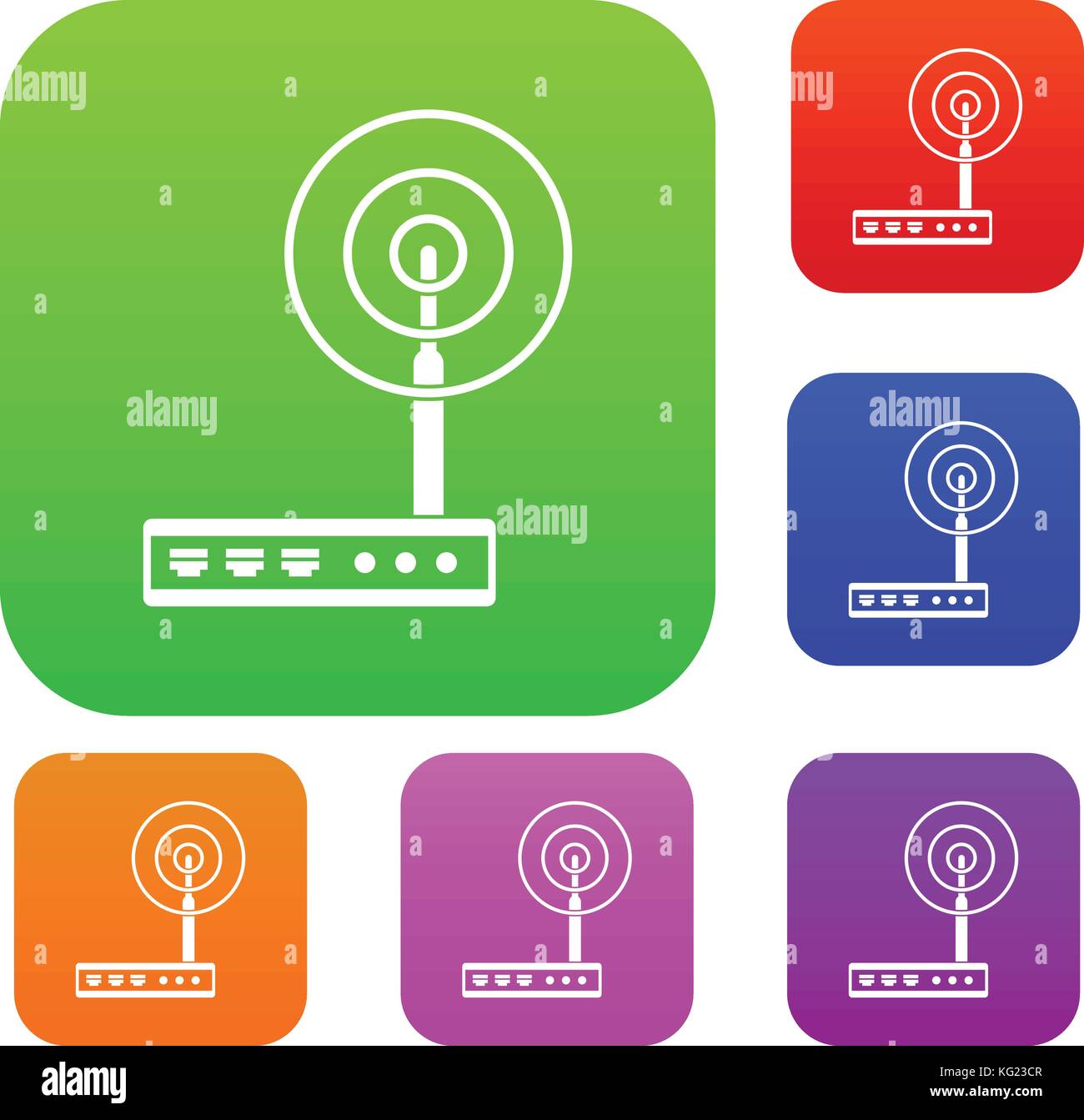 Wifi router set color collection Stock Vector Image & Art - Alamy