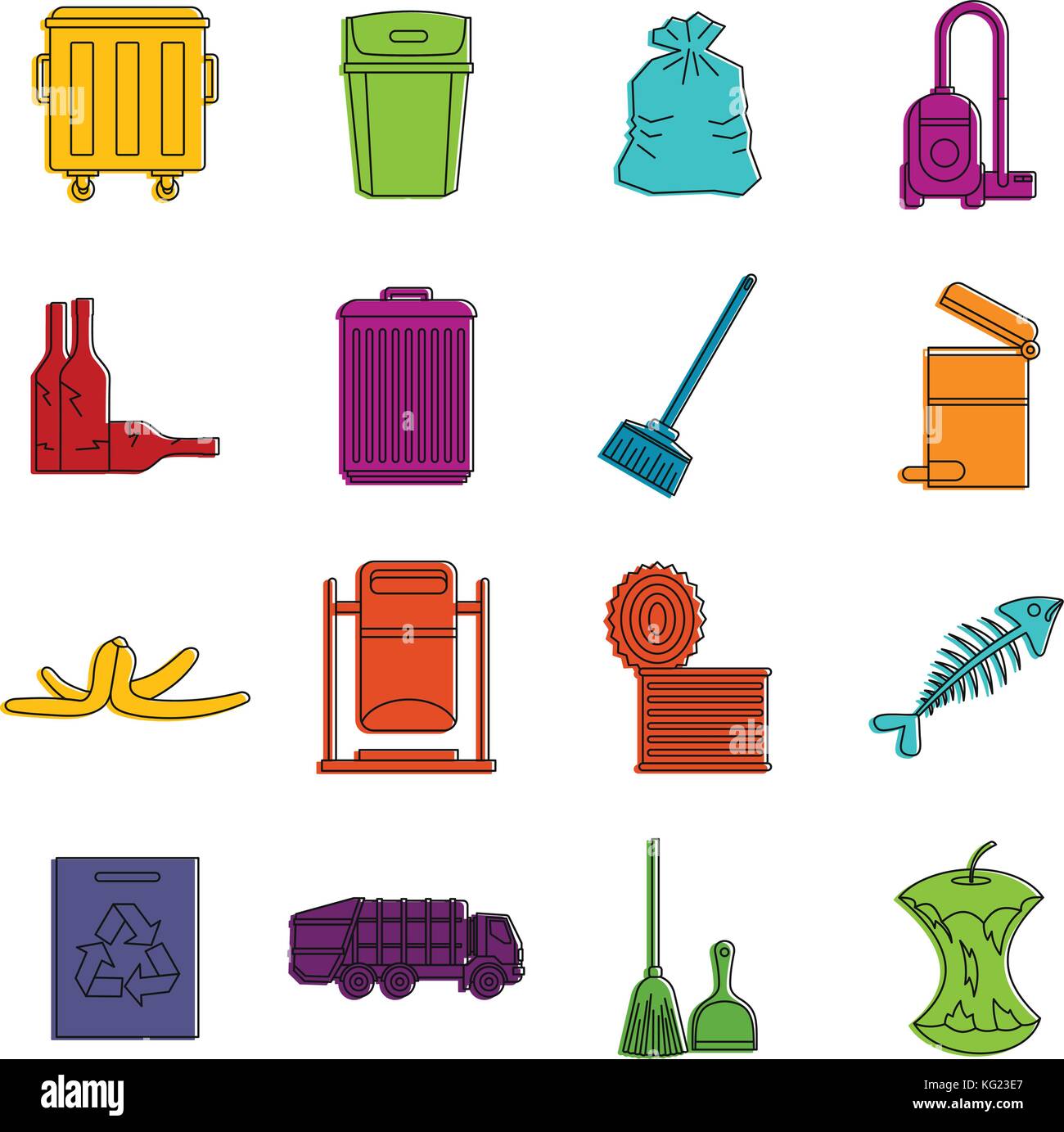 Doodle recycle bin icon trash Stock Vector Images - Alamy