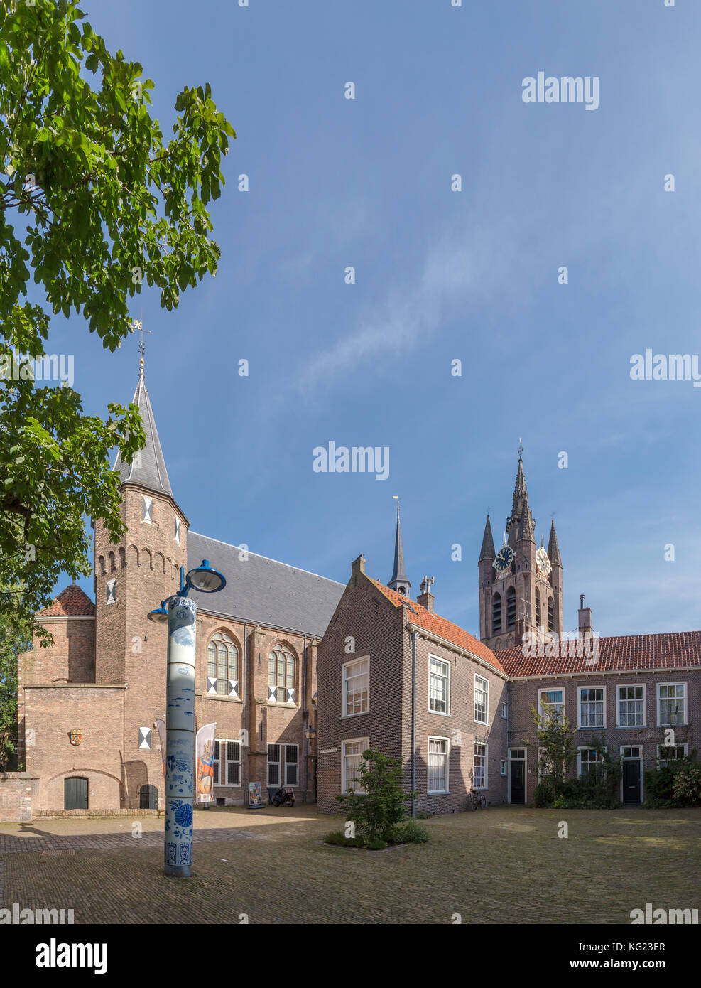Museum The Prince Court and the tower of the Old Church, Delft, Zuid ...