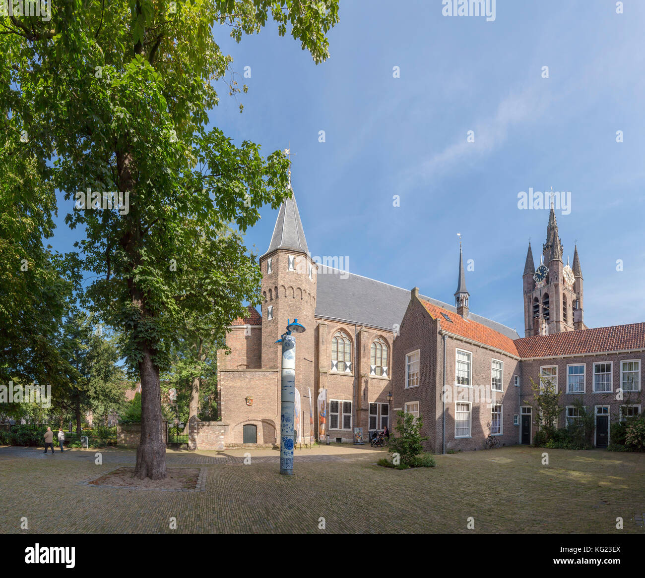 Museum The Prince Court and the tower of the Old Church, Delft, Zuid ...