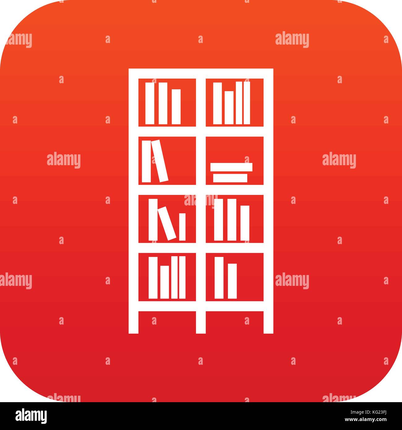 Bookcase icon digital red Stock Vector Image & Art - Alamy