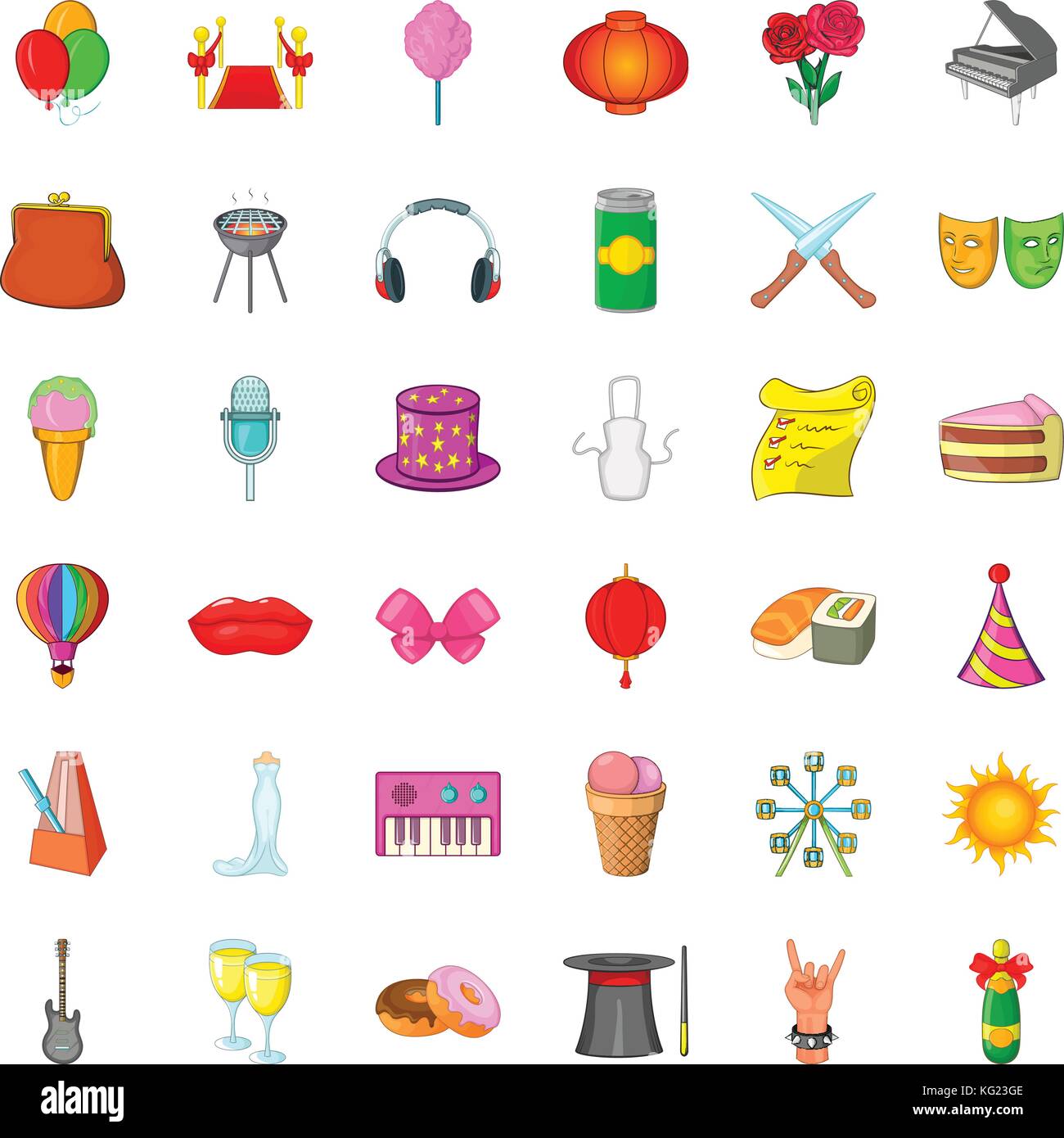 Celebration icons set, cartoon style Stock Vector Image & Art - Alamy