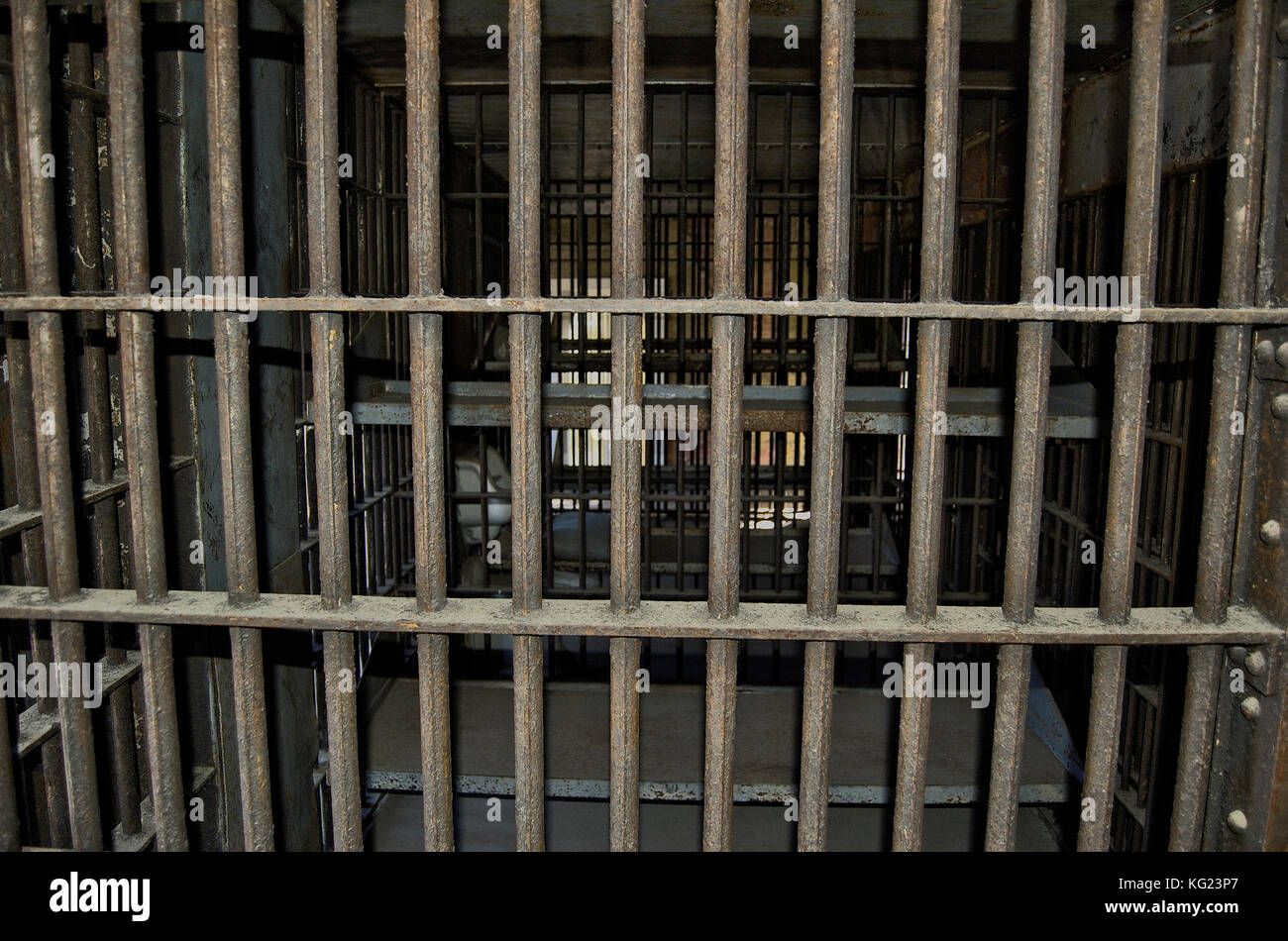 Old jail cells with heavy steel bars Stock Photo - Alamy