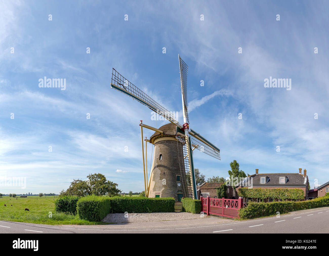Stone tower mill called The Three Lilies, Maasland, Zuid-Holland ...