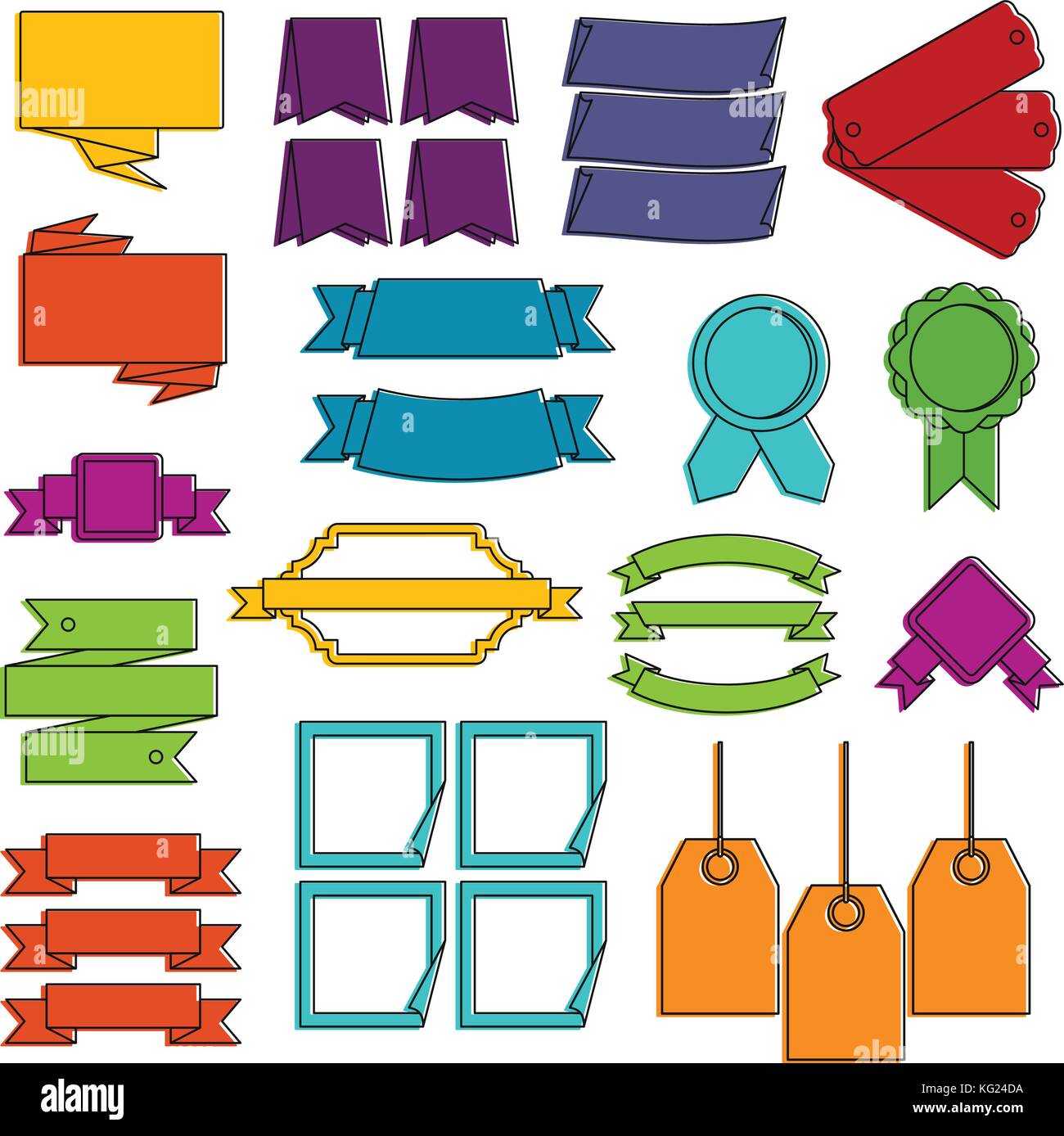 Different colorful labels icons doodle set Stock Vector Image & Art - Alamy