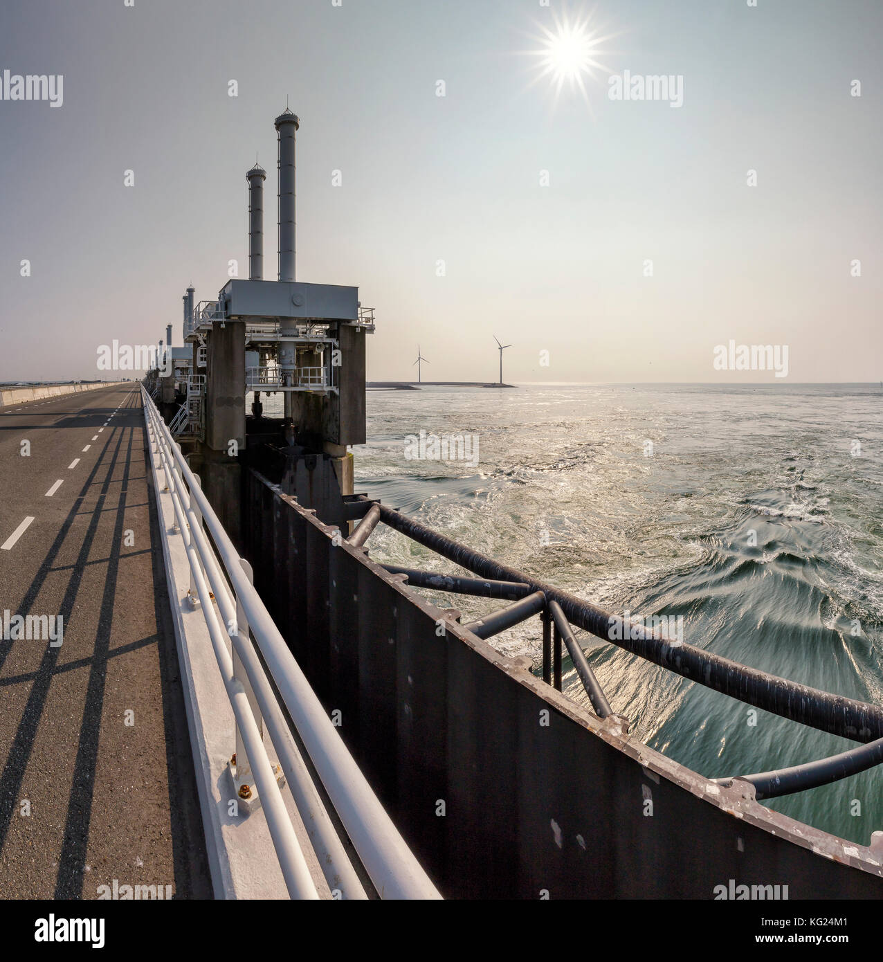 Eastern Scheldt storm surge barrier Werkeiland Neeltje Jans, Zeeland ...