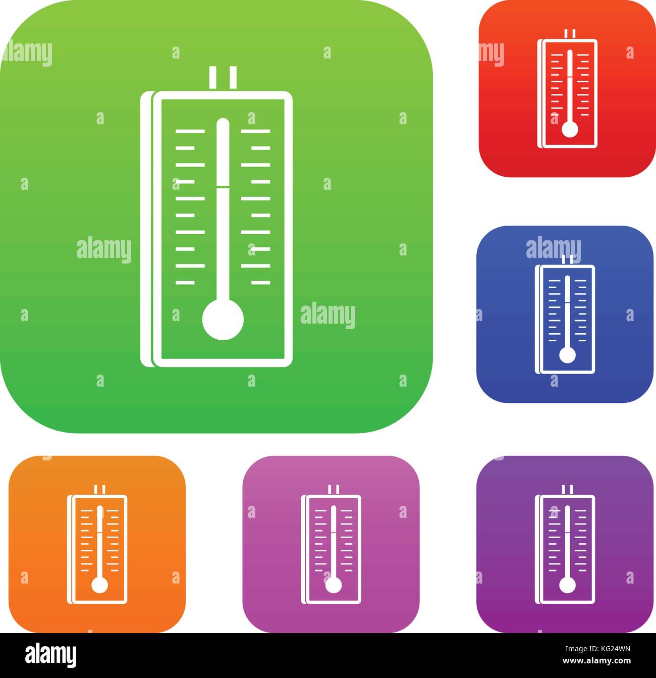Thermometer set color collection Stock Vector Image & Art - Alamy