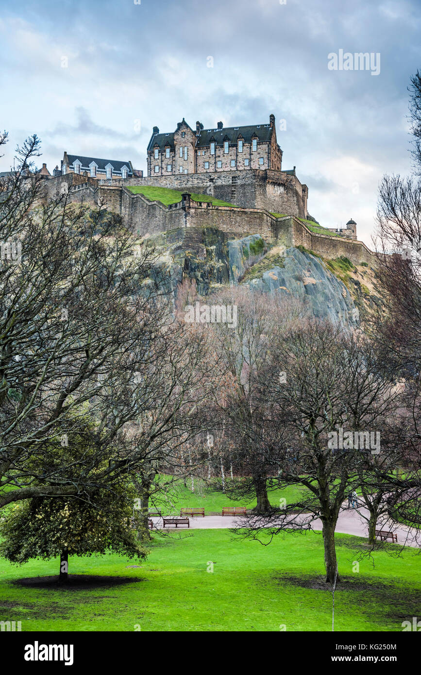 Edinburgh Castle, UNESCO World Heritage Site, seen from Princes Street ...