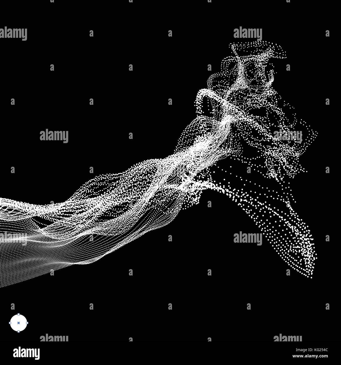 Array with Dynamic Emitted Particles. Water Splash Imitation. Abstract ...