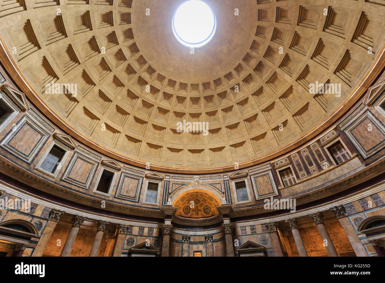 Pantheon interior concrete dome, Roman Temple, now church, Historic ...