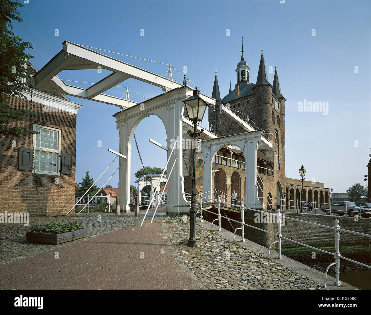 Draw-bridge with the harbour-gate Zierikzee, Zeeland, Netherlands ...