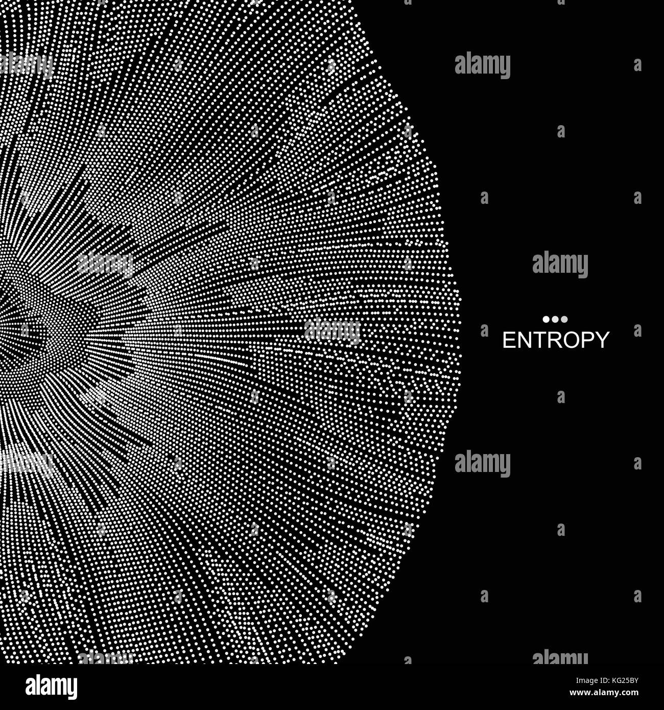 Array with Dynamic Particles. 3D Technology Style. Abstract Background ...