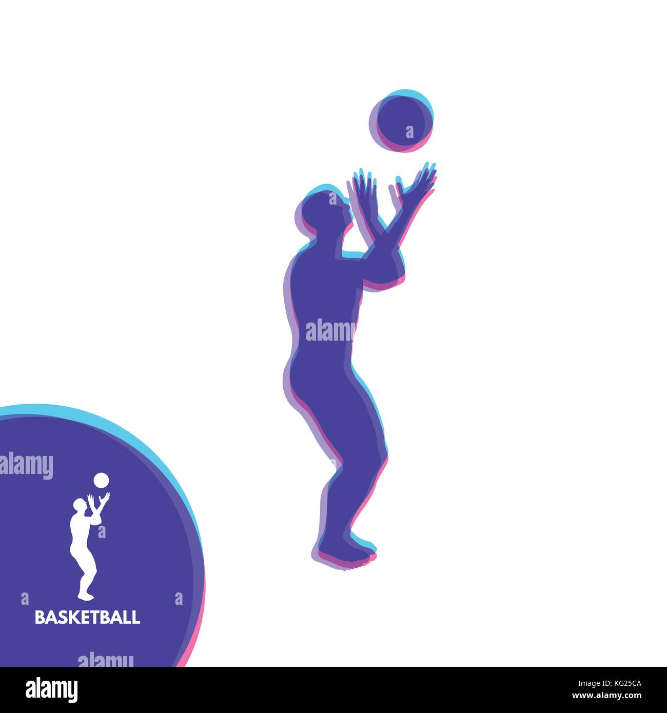 Basketball player with ball. Sport Symbol. Design Element. Vector ...