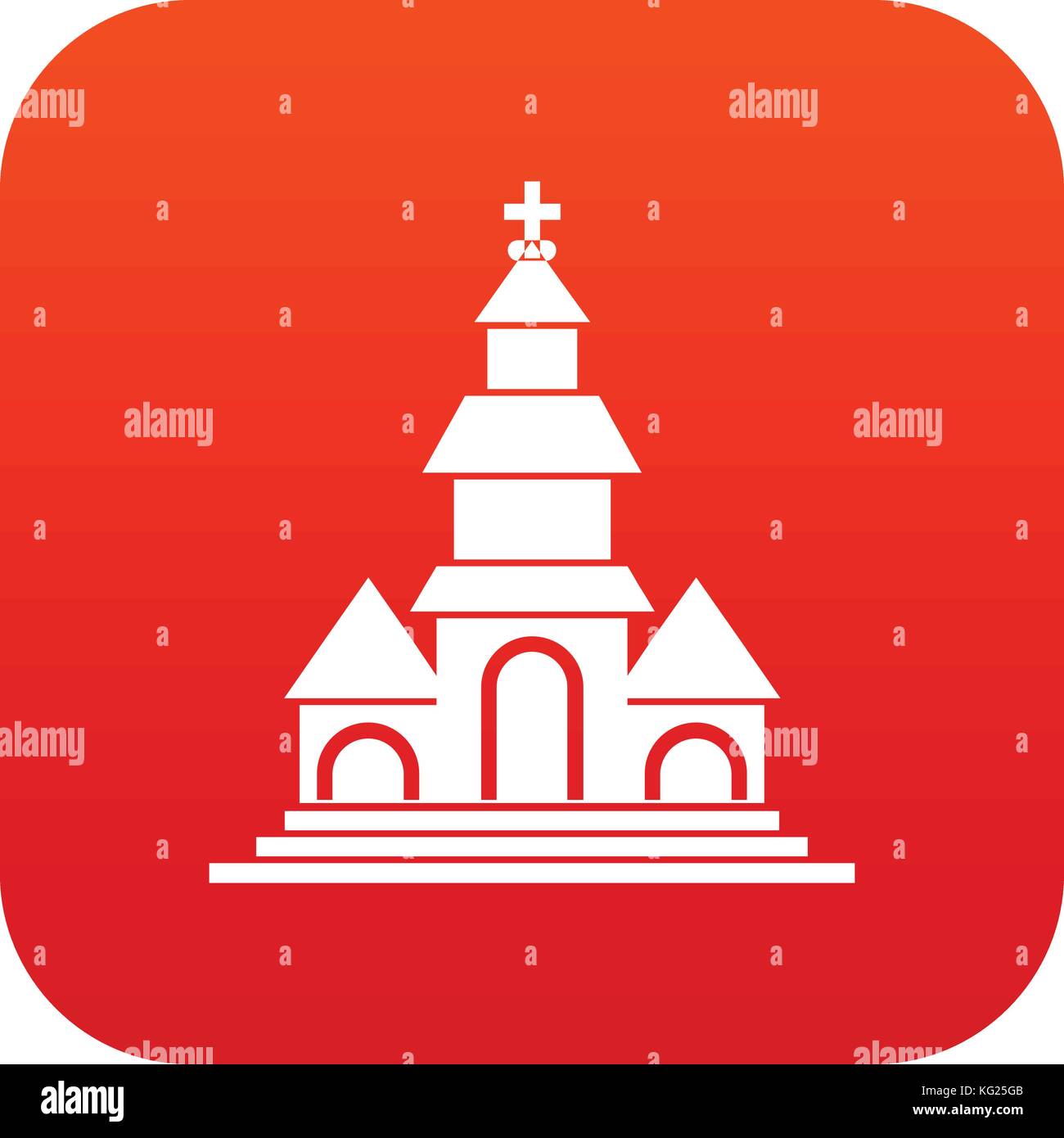 Church with red door Stock Vector Images - Alamy