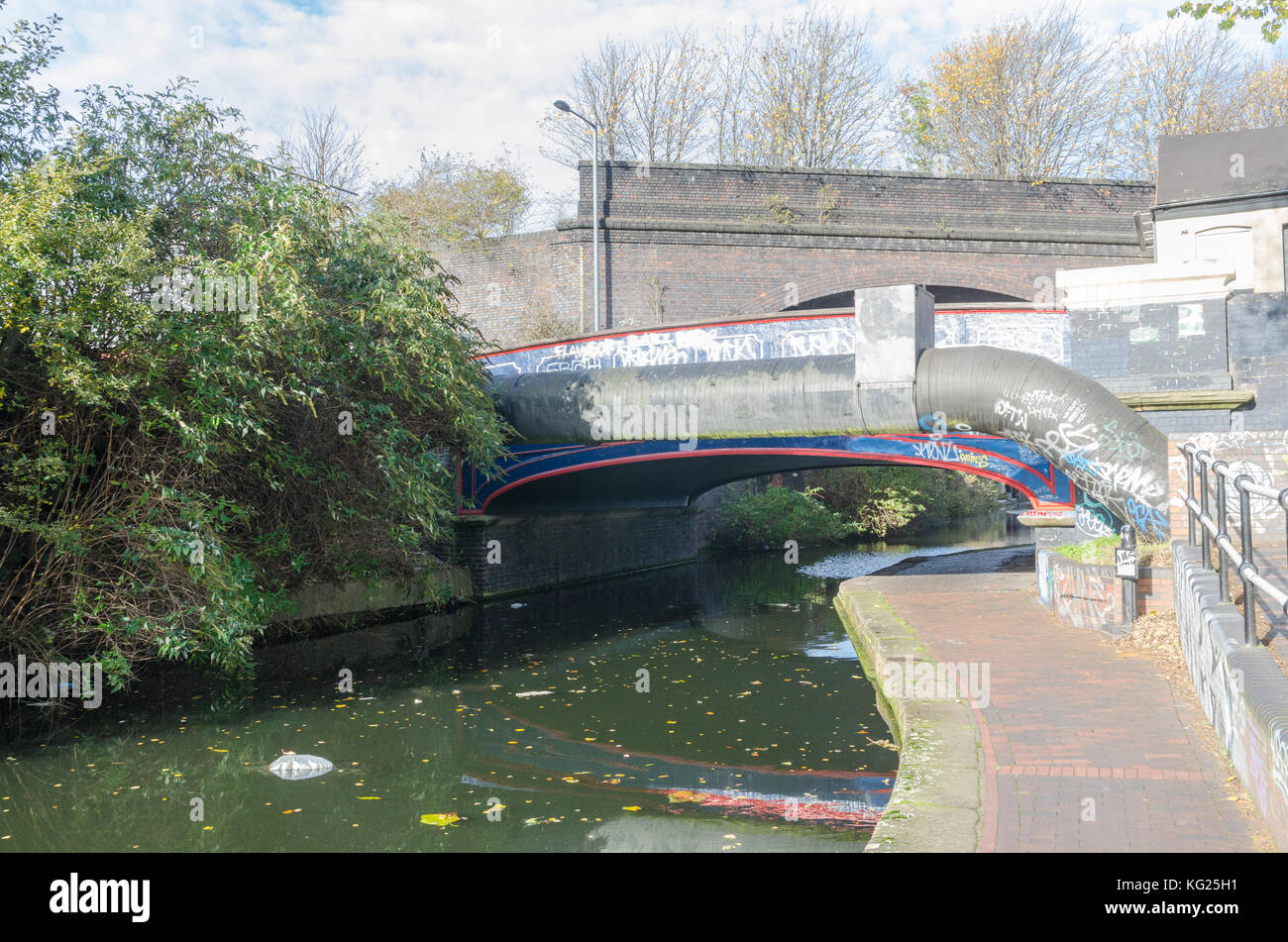 Utility pipe over canal hi-res stock photography and images - Alamy
