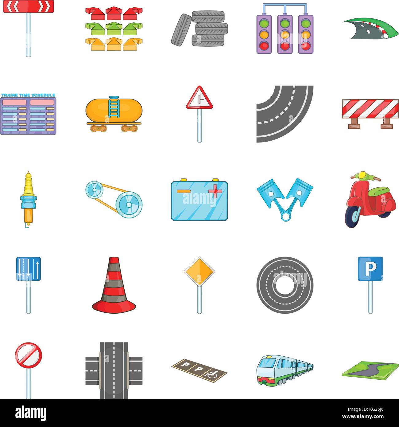 Road surface icons set, cartoon style Stock Vector Image & Art - Alamy