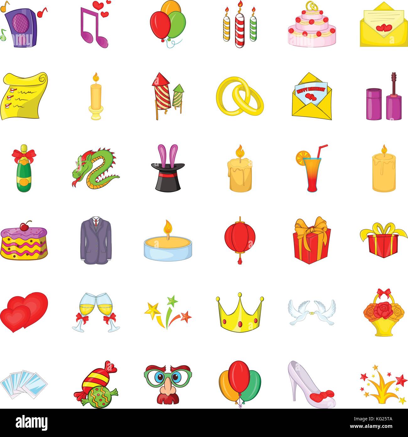 Firework icons set, cartoon style Stock Vector Image & Art - Alamy