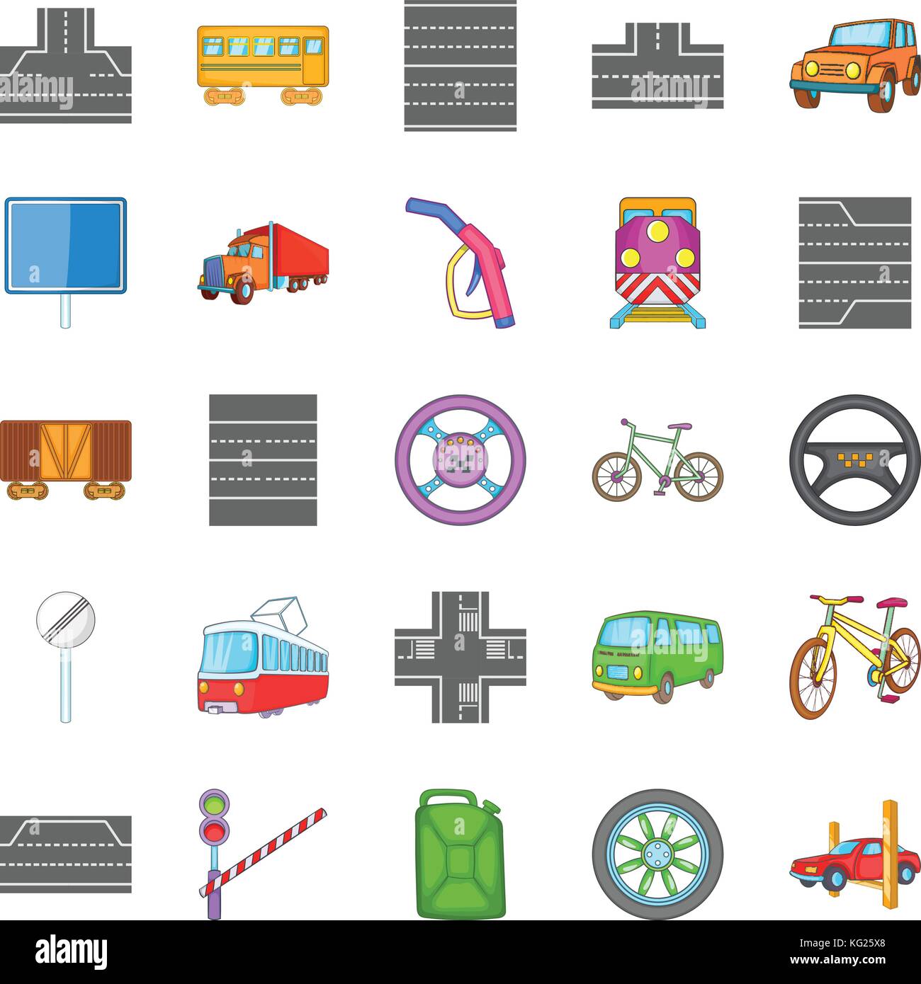 Route icons set, cartoon style Stock Vector Image & Art - Alamy