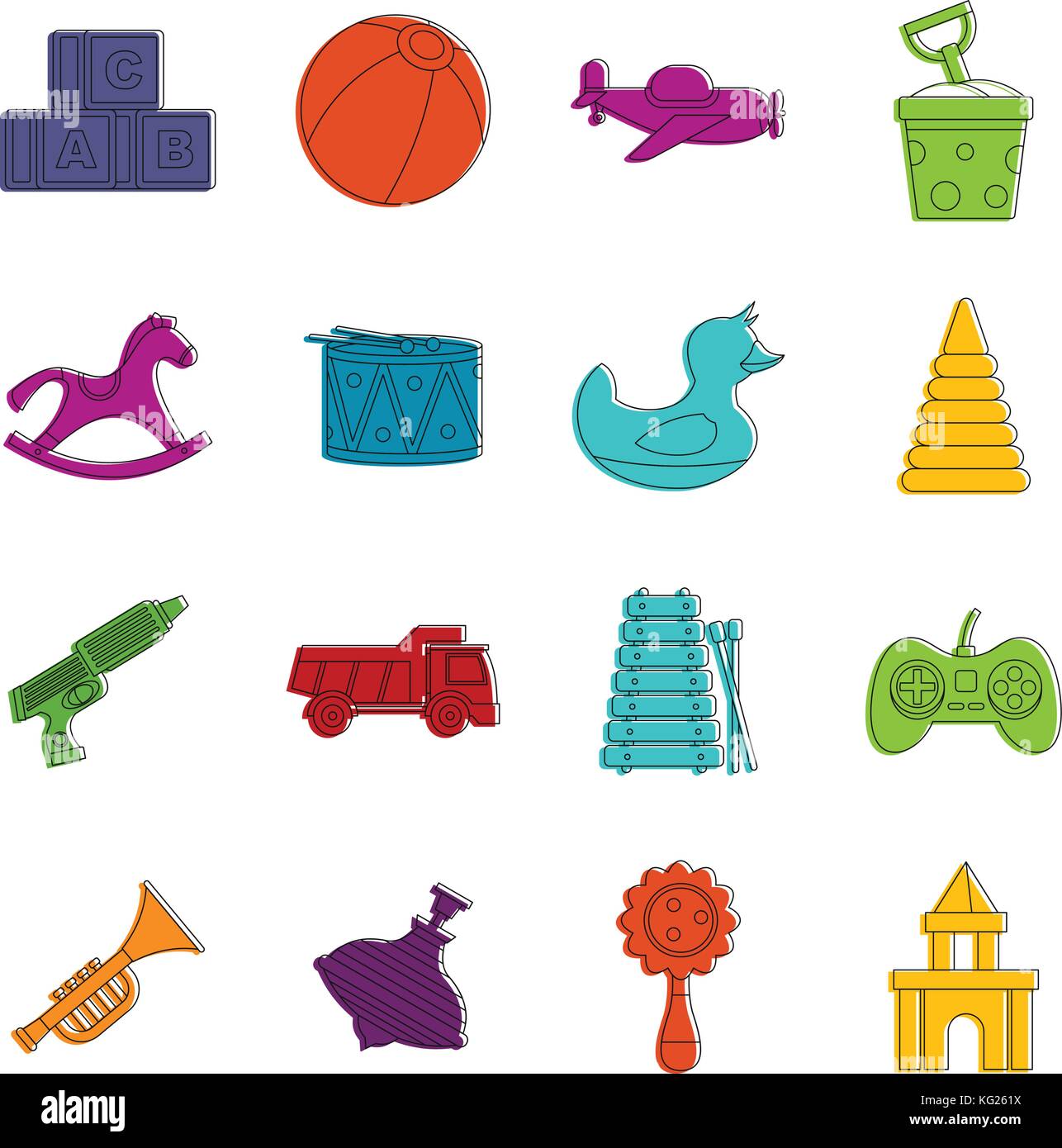 Children toys doodle icon Stock Vector Images - Alamy