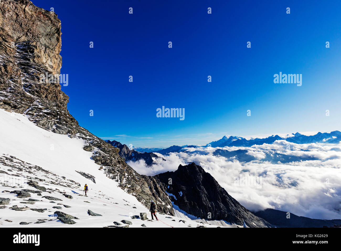 View to Mont Blanc in France from Grand Combin, Valais, Swiss Alps ...