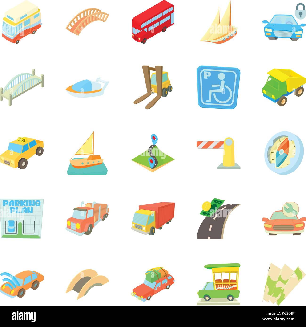 Excellent route icons set, cartoon style Stock Vector Image & Art - Alamy