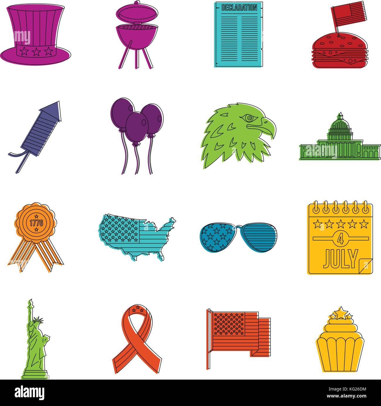 Doodle map united america vector hi-res stock photography and images ...