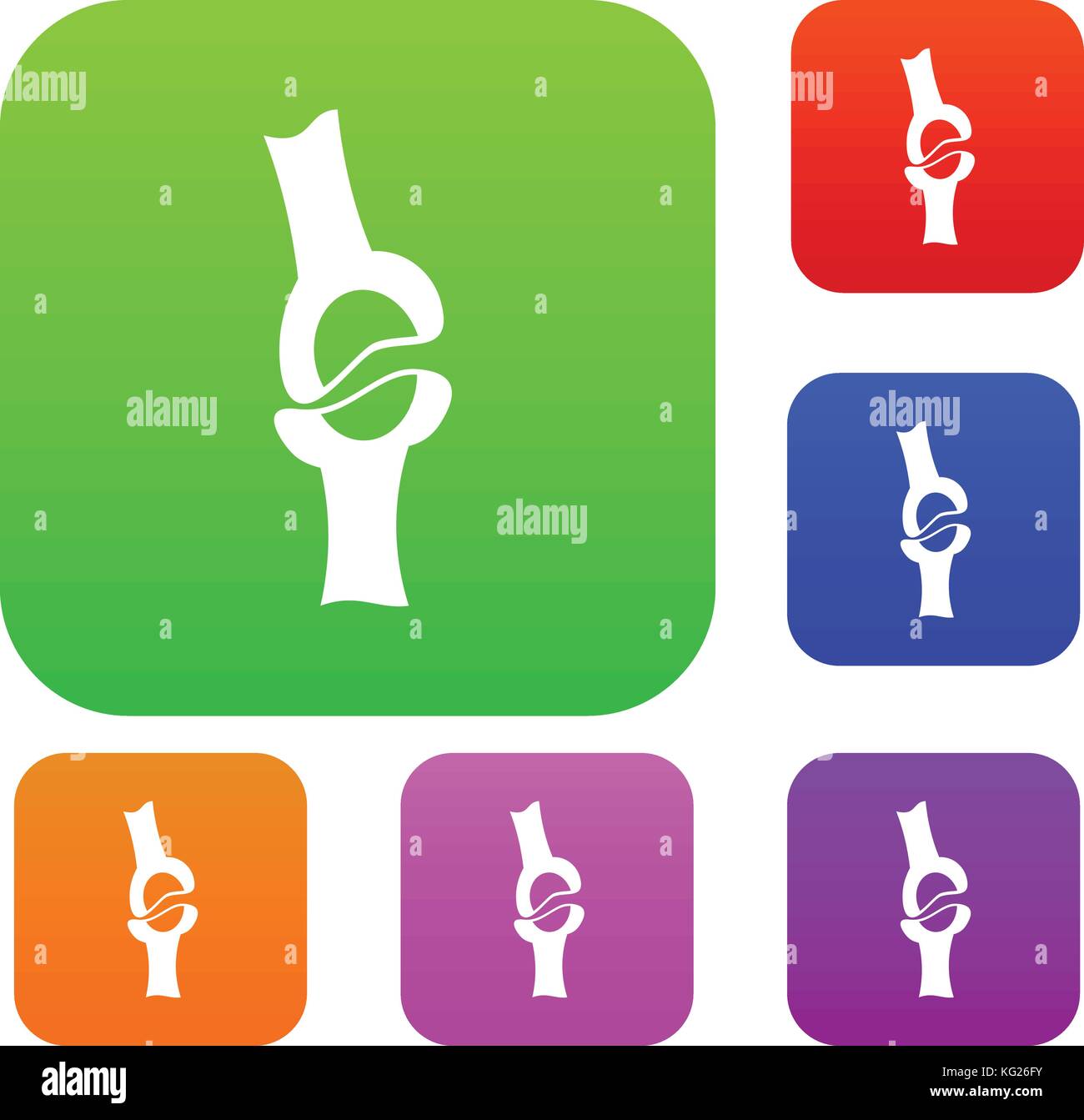 Knee joint set color collection Stock Vector Image & Art - Alamy