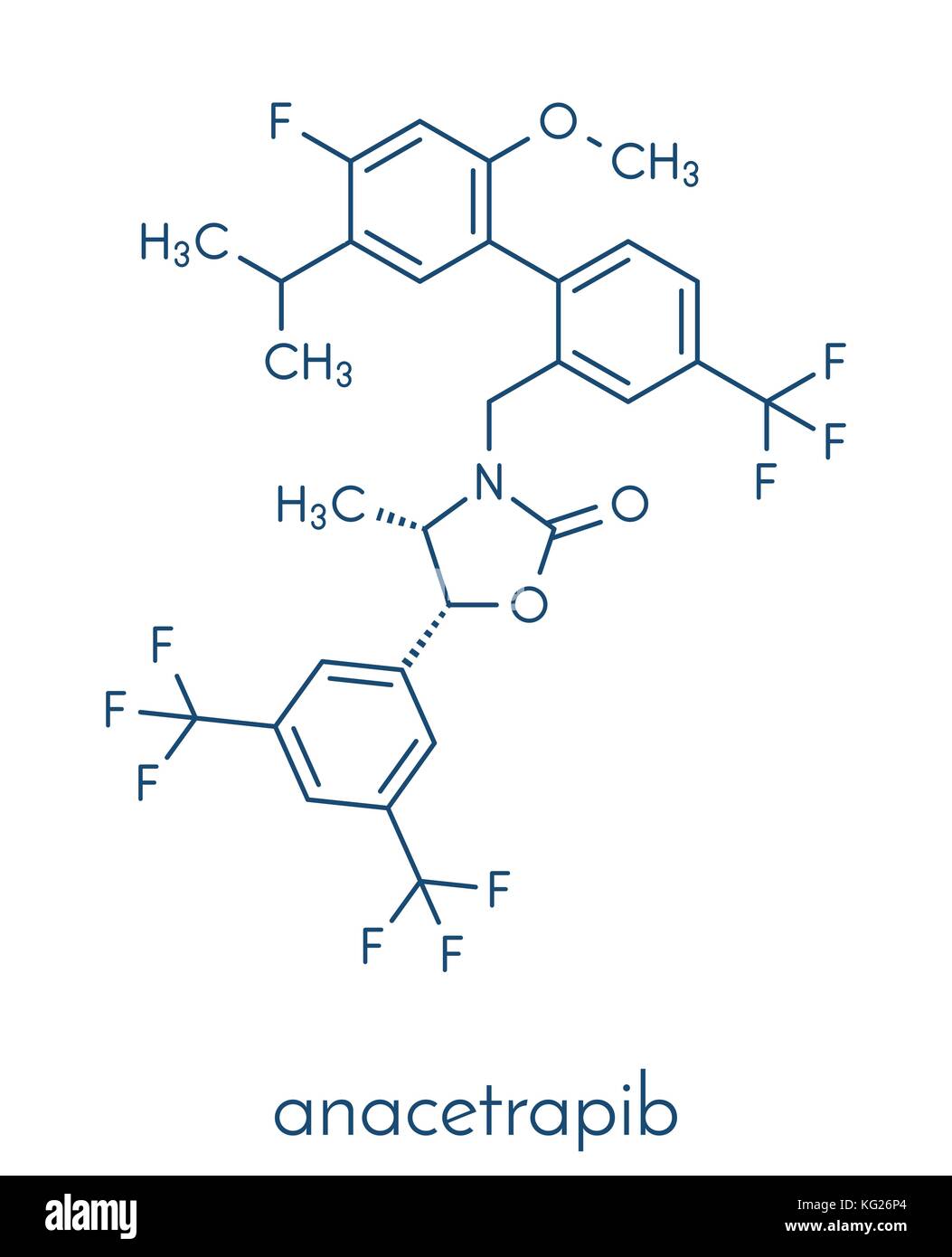Anacetrapib hypercholesterolemia drug molecule. CETP (cholesterylester ...