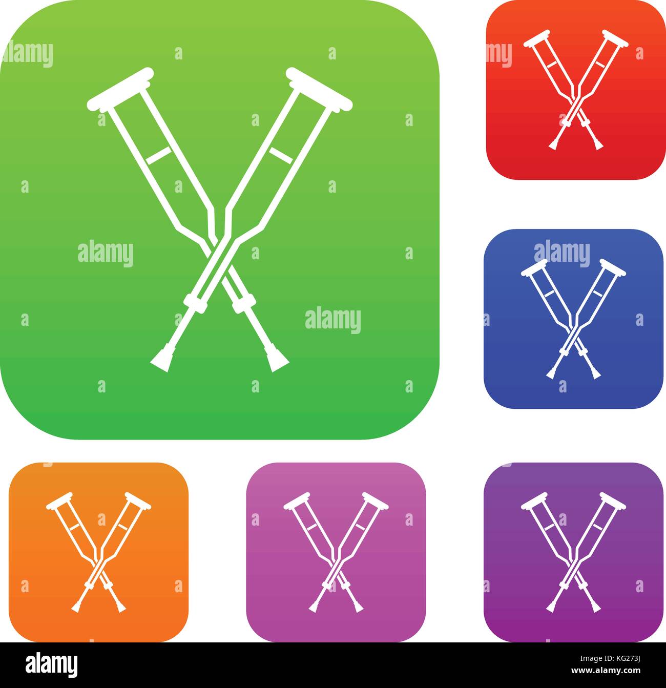 Crutches set color collection Stock Vector Image & Art - Alamy